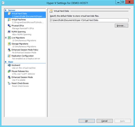 Default Hyper V Storage Paths Overview