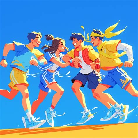 Premium Vector Friends Taking A Fitness Class