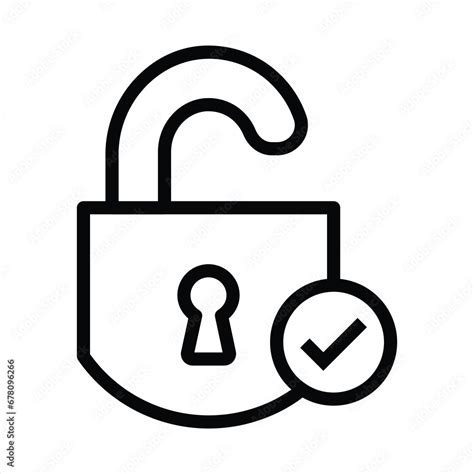 Padlock Check Mark Icon Access Security Symbol Sign Vector Illustration Stock Vector Adobe Stock