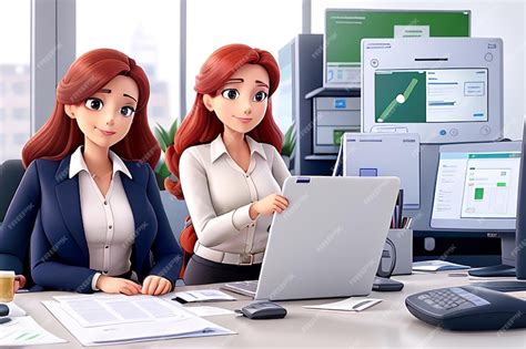 Premium Ai Image Efficiency Unleashed Businesswomen Embrace Document Management Seamless