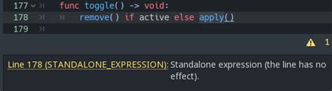 standalone expression warning when doing a ternary operation · issue 25864 · godotengine godot