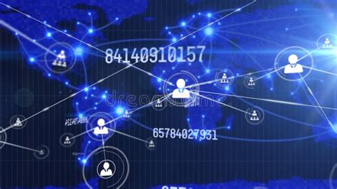 Animation Of Network Of Connections With Icons Over Numbers And World Map Stock Footage Video