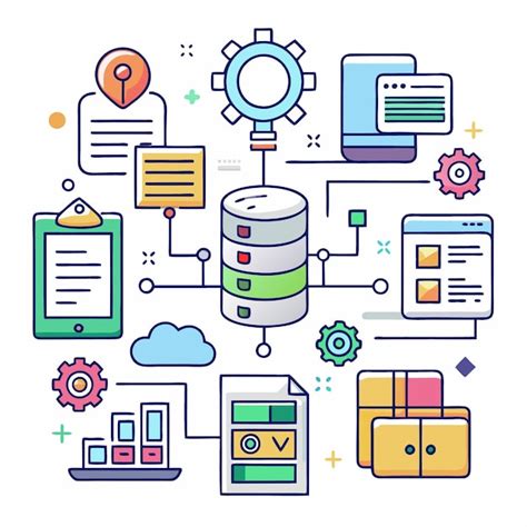 Network Of Interconnected Data Points And Server Premium Ai Generated Vector