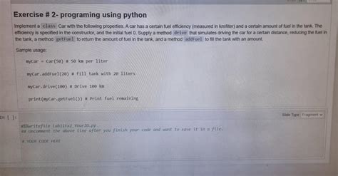 Solved Exercise Programing Using Python Implement A Chegg