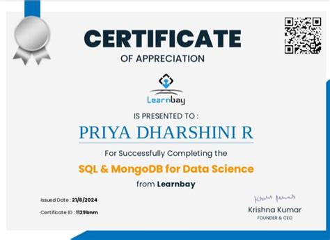 priya dharshini on linkedin datascience datavisualization powerbi tableau sql mongodb