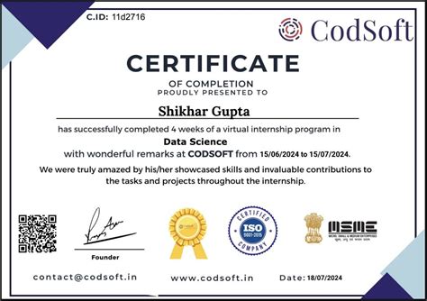 Shikhar Gupta On Linkedin Datascience Internship Codsoft Machinelearning Dataanalytics