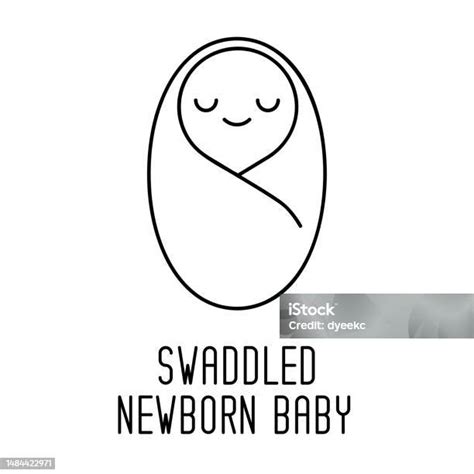 줄 바꿈 아이콘 윤곽선 벡터 기호 흰색으로 분리된 선형 스타일 픽토그램에 갓 태어난 아기 기호 로고 그림입니다 건강한 생활방식에 대한 스톡 벡터 아트 및 기타 이미지