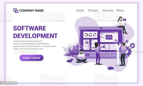 화면 프로그래밍 및 코딩에 문자와 소프트웨어 개발의 현대 평면 디자인 개념 배너 비즈니스 모빌 앱 방문 페이지 웹 사이트