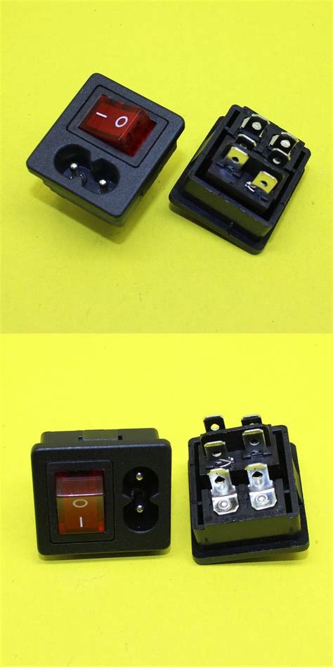 [visit To Buy] Ad 087 Iec320 C8 Power Cord Inlet Socket Receptacle With On Off Red Light Rocker