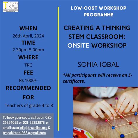 Creating A Thinking Stem Classroom Onsite Workshop Trc