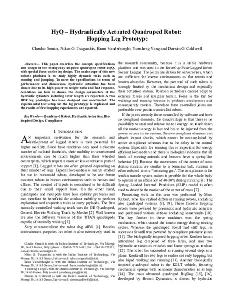 Pdf Hyq Hydraulically Actuated Quadruped Robot Hopping Leg Prototype