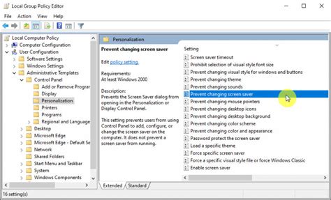 Disable Screensaver Group Policy Computer Configuration