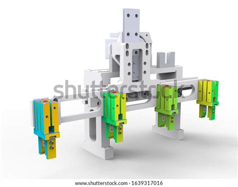 3d Rendering Industrial Gripper Finite Element Illustrazione Stock