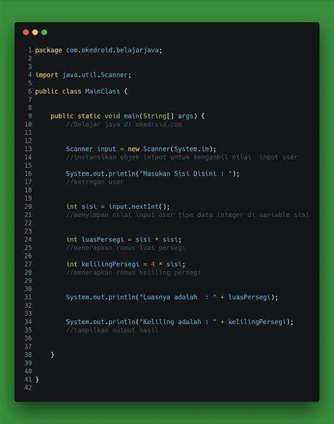 Contoh Aktivitas Menghitung Luas Dan Keliling Persegi Di Java Belajar