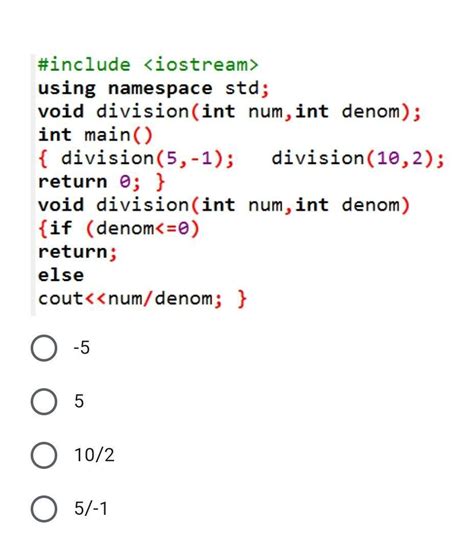 Solved Include Using Namespace Std Void Division Int Num Chegg