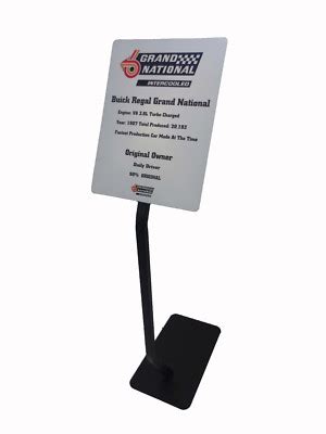 Custom Car Show Sign 16 X 12 Display Stand Steel Silver Powder Coated