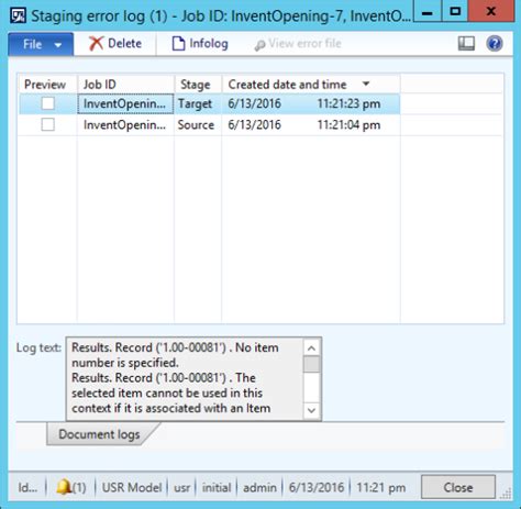 Troubleshooting Data Import Export Framework