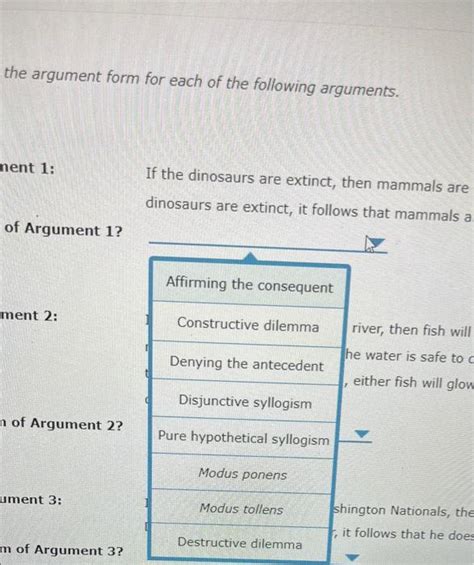 solved the argument form for each of the following