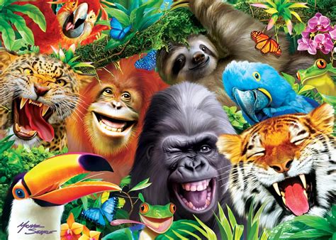 Selfies Rainforest Rascals 500 Piece Puzzle Scratch And Dent 500