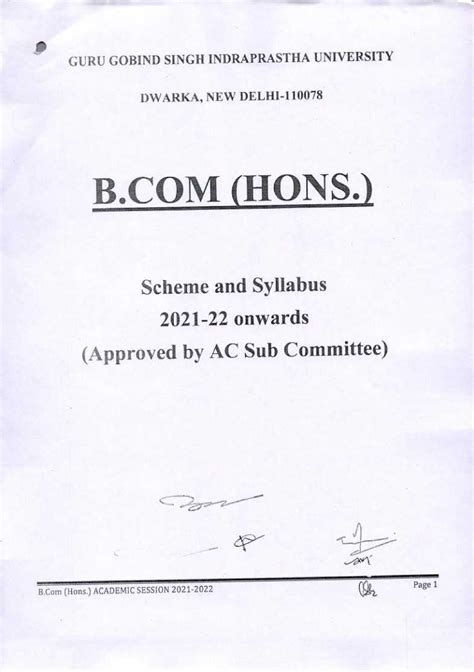 Syllabus Of Bcom B Com Hons Studocu