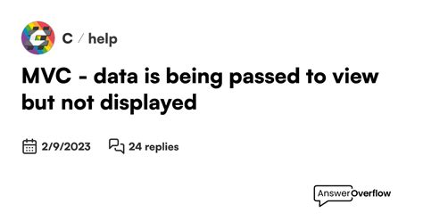 Mvc Data Is Being Passed To View But Not Displayed C