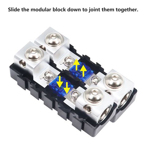 MFHA 2 2 Packs 0 2 4 Gauge Modular Inline ANL Mini ANL Fuse Blocks With Jumper Bars To Create