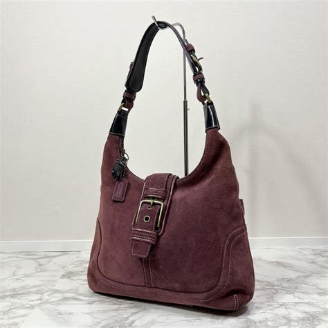 Vintage Coach Hampton Suede Bag Purple メルカリ