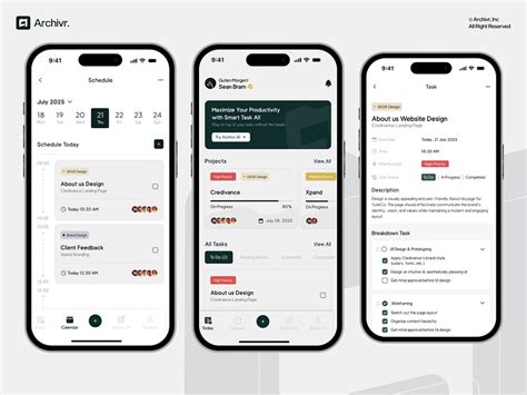 Archivr Startup Ai Task Management Mobile App Ui Design By Lain Ui Ux For Lain Design Agency