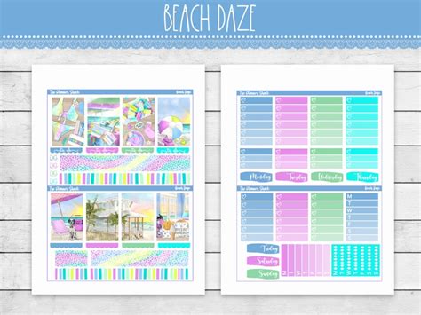 Printable Beach Daze Weekly Happy Planner Summer Beach Etsy