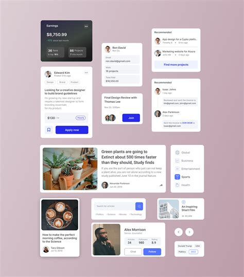 Ui Card Components Behance