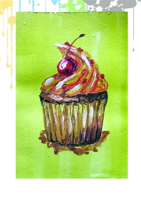 Как рисовать кекс акрилом или гуашью Рисовать Гуашь Уроки рисования