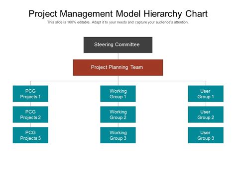 Project Management Model Hierarchy Chart Powerpoint Slide Influencers Presentation Graphics