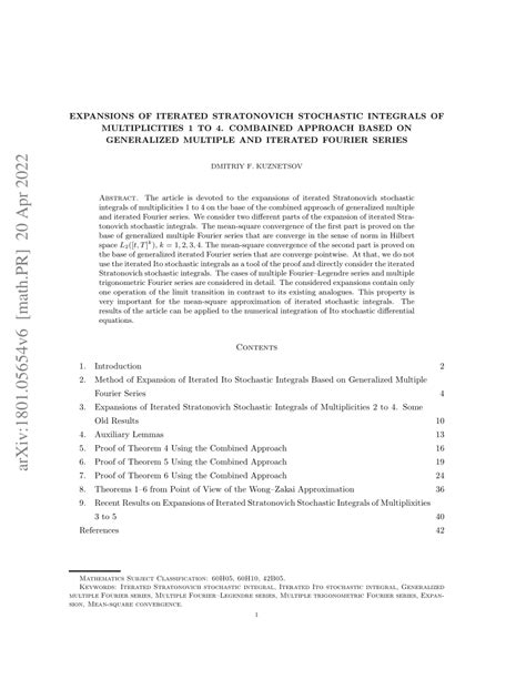 Pdf Expansions Of Iterated Stratonovich Stochastic Integrals Of