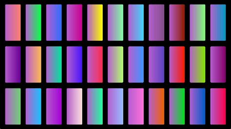 Colorful Deep Lilac Color Shade Linear Gradient Palette Swatches Web Kit Rounded Rectangles