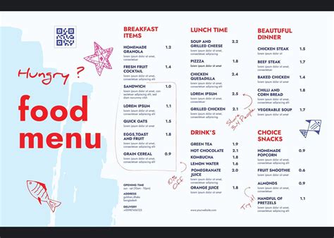 Restaurant Cafe Menu Template Design Single Page Food Menu Template Vector Food Menu Template