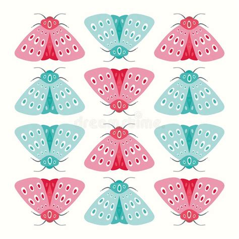Moth Illustration Cute Vector Illustration Of Flying Insects Stock