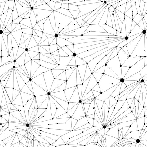 Black Lines And Dots Seamless Geometric Pattern Monochrome Wallpaper Premium Ai Generated Image