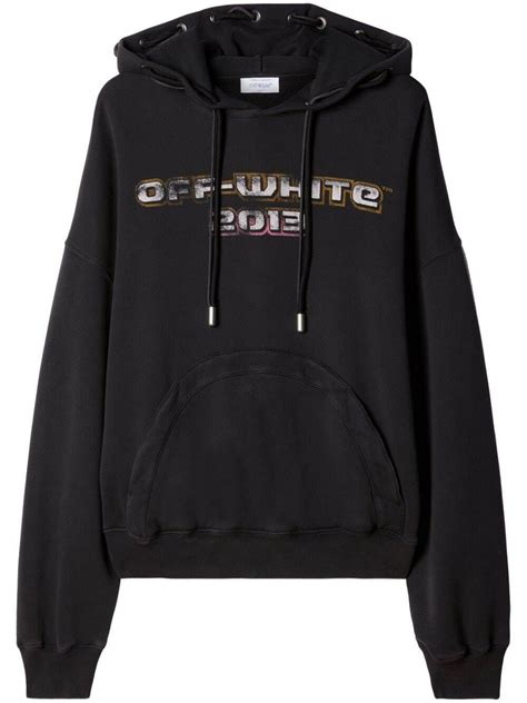 Off White Cotton Hoodie Off White