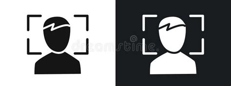 Face Detection Icon Linear Graphics Set Vector In Black Stock Illustration Illustration Of