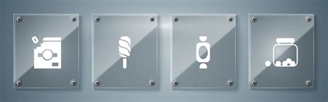 캔디 아이스크림 과자를 위한 포장을 넣은 유리 항아리를 넣습니다 정사각형 유리 패널 벡터 0명에 대한 스톡 벡터 아트 및 기타 이미지 Istock