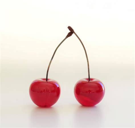 Glass Cherry Lampwork Cherry Realistic Glass Cherry Murano Glass
