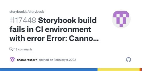 Storybook Build Fails In Ci Environment With Error Error Cannot Find