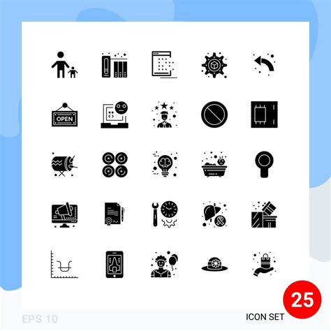 Solid Glyph Pack Of 25 Universal Symbols Of Arrows Setting History Printing Dot Editable Vector