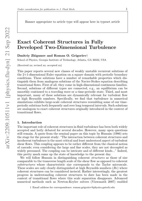 Pdf Exact Coherent Structures In Fully Developed Two Dimensional Turbulence