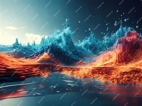 Premium Photo Abstract 3d Rendering Of Futuristic Landscape Scifi Background Generative Ai