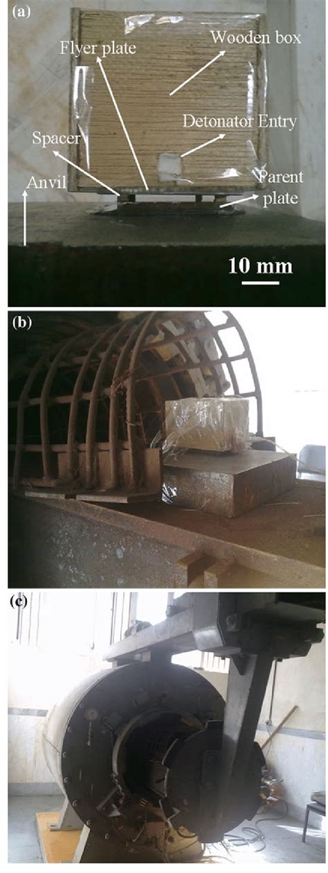 A The Prepared Set Up For Explosive Cladding B C The Utilized