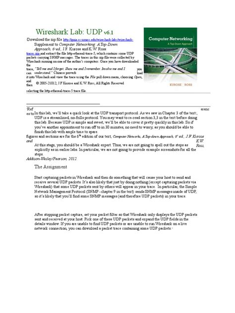 Wireshark Udp V6 1 Pdf Network Packet Communications Protocols