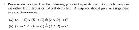 Solved Prove Or Disprove Each Of The Following Proposed Chegg