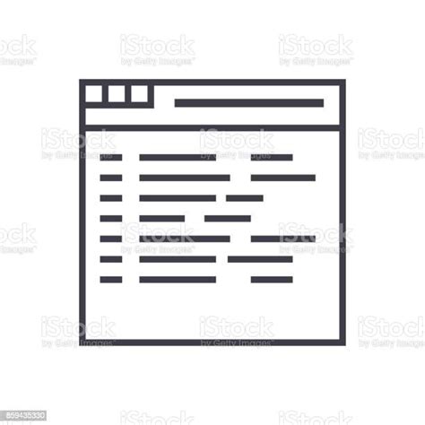 벡터 라인 아이콘 기호 그림 배경 편집 가능한 선 코딩 프로그래밍 Html에 대한 스톡 벡터 아트 및 기타 이미지 Html