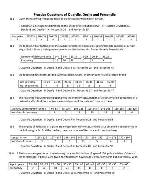 Quartile Decile Percentile Pdf